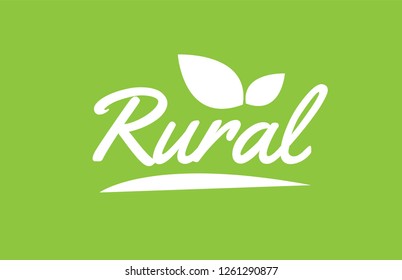 Rural Word Text Leaf Green Background Stock Vector (Royalty Free ...