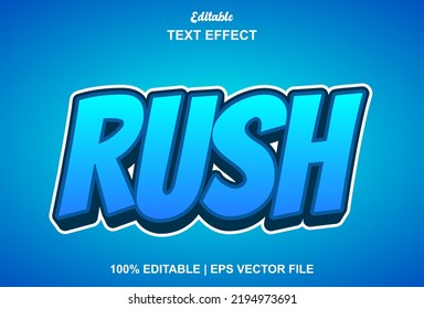 Rush Text Effect Blue Color 3d Stock Vector (Royalty Free) 2194973691 ...