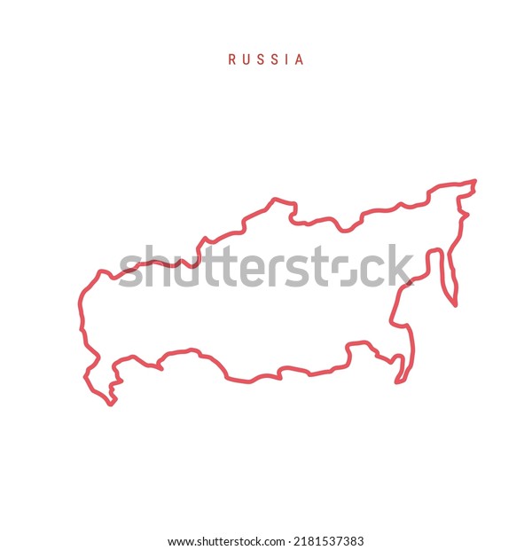 Russia Editable Outline Map Russian Red: เวกเตอร์สต็อก (ปลอดค่า ...