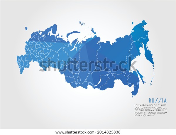 Russia Map Blue Color On White Stock Vector (Royalty Free) 2014825838 ...