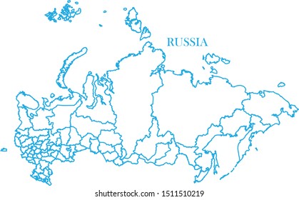 Russia Map Blue Color Vector Stock Vector (Royalty Free) 1511510219 ...