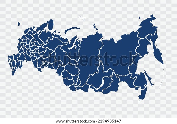 Russia Map Dark Blue Color On Stock Vector (Royalty Free) 2194935147 ...