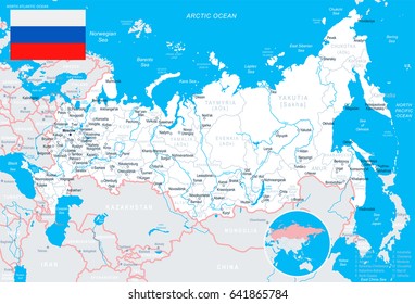 Very Big Size Russia Political Map Stock Illustration 121556452 ...