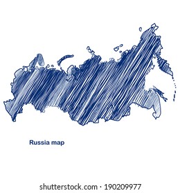 Russia Map Hand Drawn Background Vectorillustration Stock Vector ...
