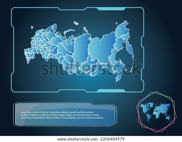 Russia Map Infographic Technology Blue Color Stock Vector (Royalty Free ...