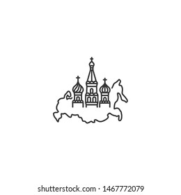 Russia Map Saint Basils Cathedral Vector 库存矢量图（免版税）1467772079 ...