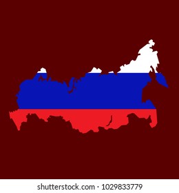Russia Map Vector Illustration Flag Color Stock Vector (Royalty Free ...