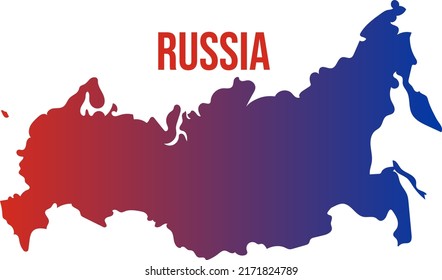 Russia Red Blue Gradient Map Stock Vector (Royalty Free) 2171824789 ...