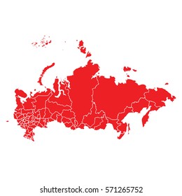 Russia Red Map: vector de stock (libre de regalías) 571265752 ...