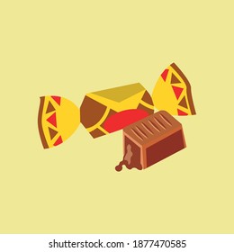 Russian Candy Toffi Cansy Vector Illustration Stock Vector (Royalty ...