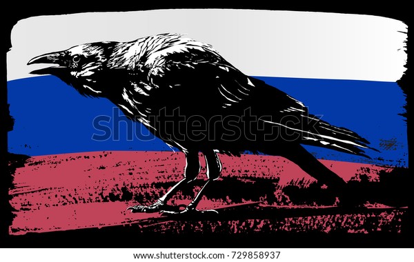 Russian Flag Black Crow On Stock Vector (Royalty Free) 729858937 ...