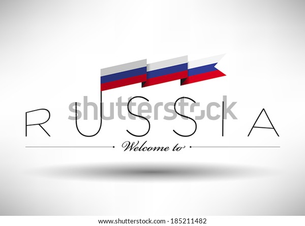 Russian Flag Typography Design Stock Vector (Royalty Free) 185211482 ...