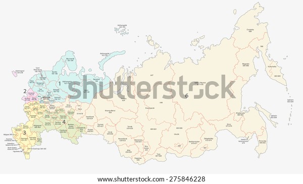 Russian Postcodes Map: เวกเตอร์สต็อก (ปลอดค่าลิขสิทธิ์) 275846228 ...