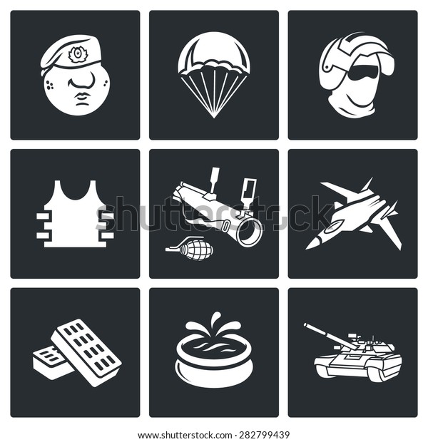 Russian Special Forces Icons Vector Illustration Stock Vector (Royalty ...
