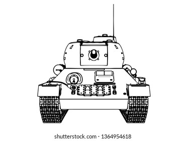 Russian Tank Sketch Vector Stock Vector (Royalty Free) 1364954618 ...