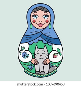Russian Traditional Nested Doll Matryoshka Symbol Stock Vector (Royalty ...
