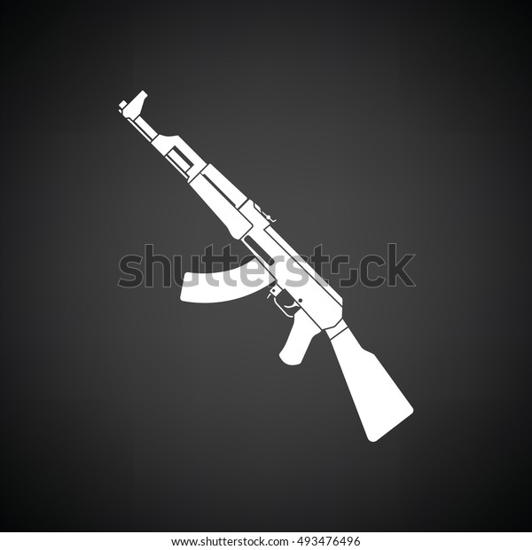 Russian Weapon Rifle Icon Black Background Stock Vector (Royalty Free ...