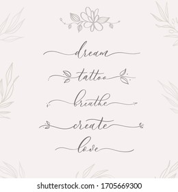 Rustic Decorative Set Calligraphy Inscriptions Hand Stock Vector ...