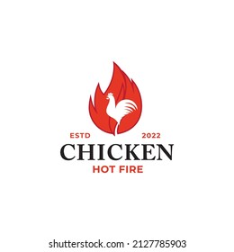 Rustic Fire Chicken Logo Hen Flame Stock Vector (Royalty Free ...