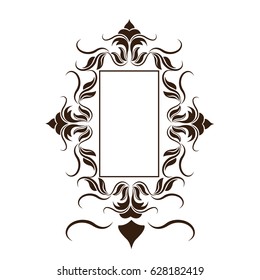 Rustic Frame Floral Decoration Crest Stock Vector (Royalty Free ...