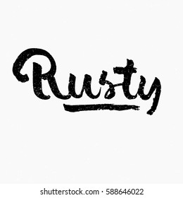 Rusty Ink Hand Lettering Modern Brush Stock Vector (Royalty Free ...