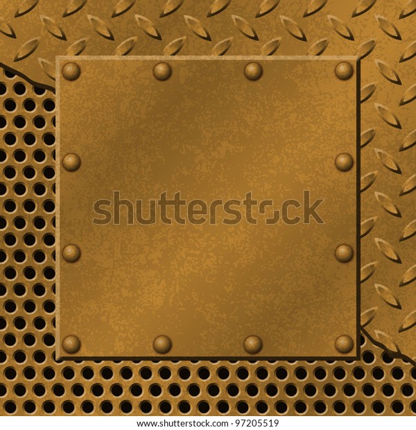 Rusty Metal Background Tread Plate Mesh Stock Vector (Royalty Free ...