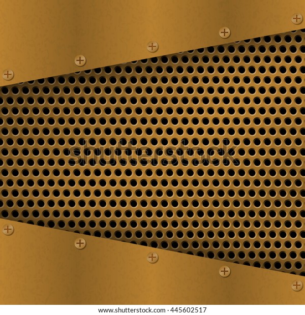 Rusty Perforated Metal Background Plate Rivets Stock Vector (Royalty ...