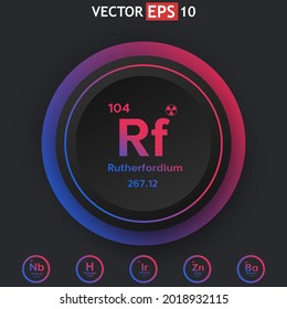 Rutherfordium Chemical Element Periodic Table Color Stock Vector ...