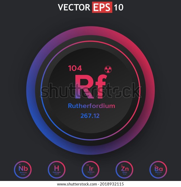 Rutherfordium Chemical Element Periodic Table Color Stock Vector ...