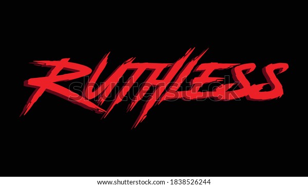 Ruthless Hand Lettering Art Rough Brush Stock Vector (Royalty Free ...
