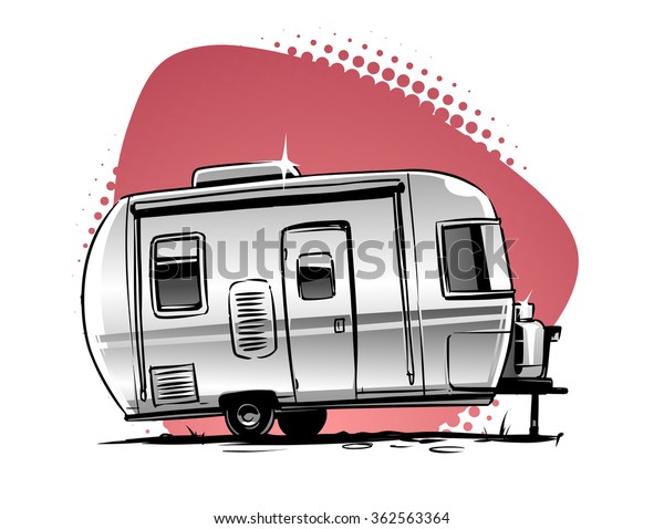 Rv Camper Trailer Icon Stock Vector (Royalty Free) 362563364