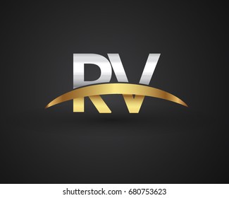 Rv Initial Logo Company Name Colored Stock Vector (Royalty Free ...