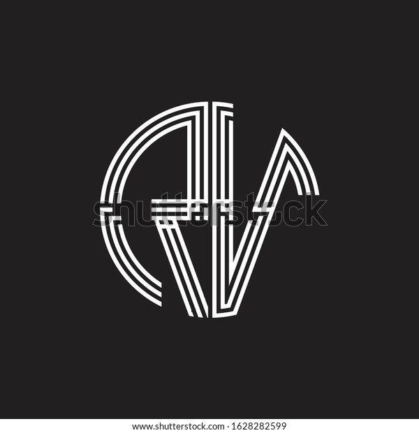 Rv Logo Monogram Triple Ribbon Style Stock Vector (Royalty Free ...
