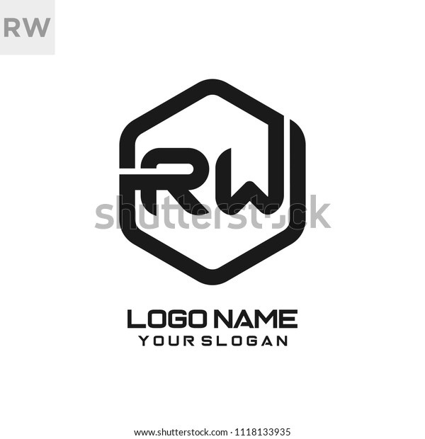Rw Logo Letter Initial Abstract Polygonal Stock Vector (Royalty Free ...
