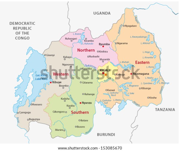 Image vectorielle de stock de Rwanda Administrative Map 153085670