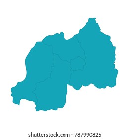 Rwanda Map Filled Light Blue Gradient Stock Vector (Royalty Free ...