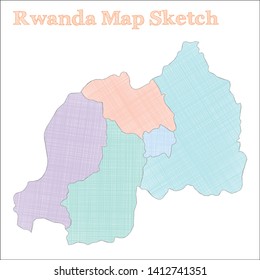 Rwanda Map Handdrawn Country Vector Illustration Stock Vector (Royalty ...