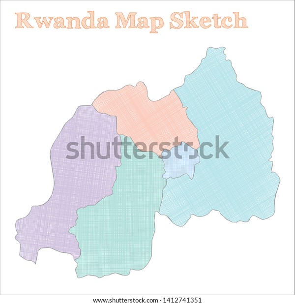 Rwanda Map Handdrawn Country Vector Illustration Stock Vector (Royalty ...