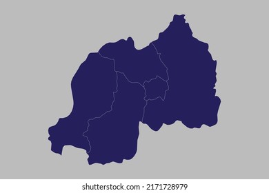 Rwanda Map Vector Blue Color Isolated Stock Vector (Royalty Free ...