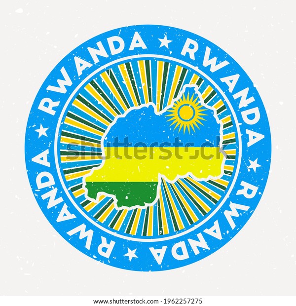 Rwanda Round Stamp Logo Country Flag Stock Vector (Royalty Free ...