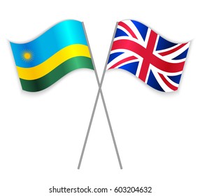 Rwandan British Crossed Flags Rwanda Combined: vector de stock (libre ...