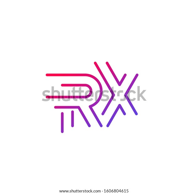 Rx Letters Logo Line Style Stock Vector (Royalty Free) 1606804615 ...