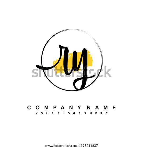 Ry Initial Signature Logo Handwriting Logo Stock Vector (Royalty Free ...