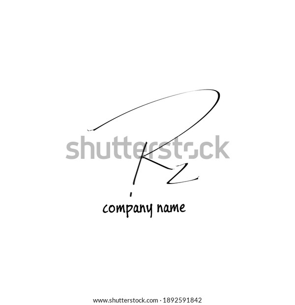 Rz Handwritten Logo Identity Stock Vector (Royalty Free) 1892591842 ...