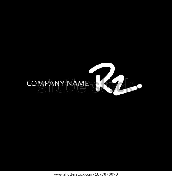 Rz Initial Handwritten Calligraphy Monogram Logo Stock Vector (Royalty ...