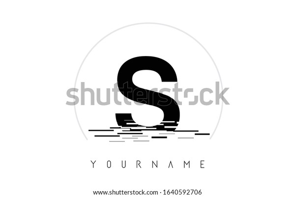 S Black Letter Logo Design Circular Stock Vector (Royalty Free ...