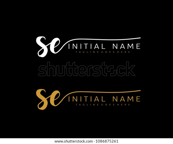 S E Initial Handwriting Logo Vector Stock Vector Royalty Free 1086875261 Shutterstock