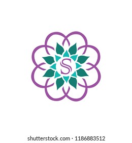 S Flower Logo Design Stock Vector (Royalty Free) 1186883512