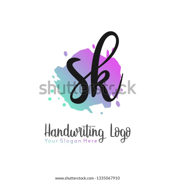 S K Initial Handwriting Logo Vector Stock Vector (Royalty Free ...
