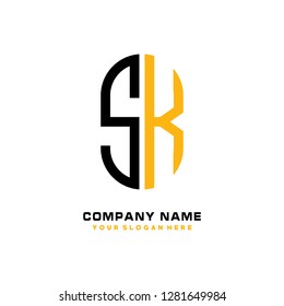 S K Initial Letter Modern Logo Stock Vector (Royalty Free) 1281649984 ...